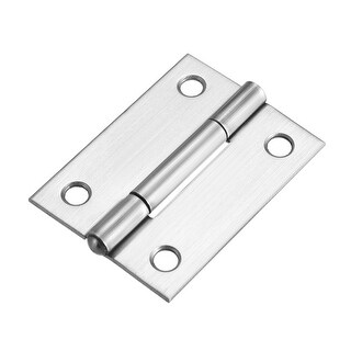 1.97" Hinge Silver Door Hinges Fittings Brushed Chrome Plain 2pcs - Bed Bath & Beyond - 35428445